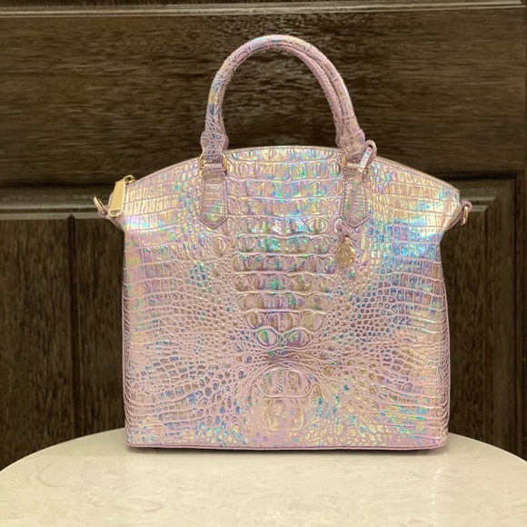 Brahmin | Bags | Brahmin Large Duxbury Satchel Violet Wonderland Nwt ...